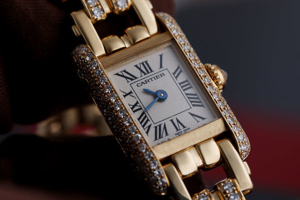 Cartier Mini Tank | REF. 828003 | Diamond bezel & Bracelet | 15.5mm ...
