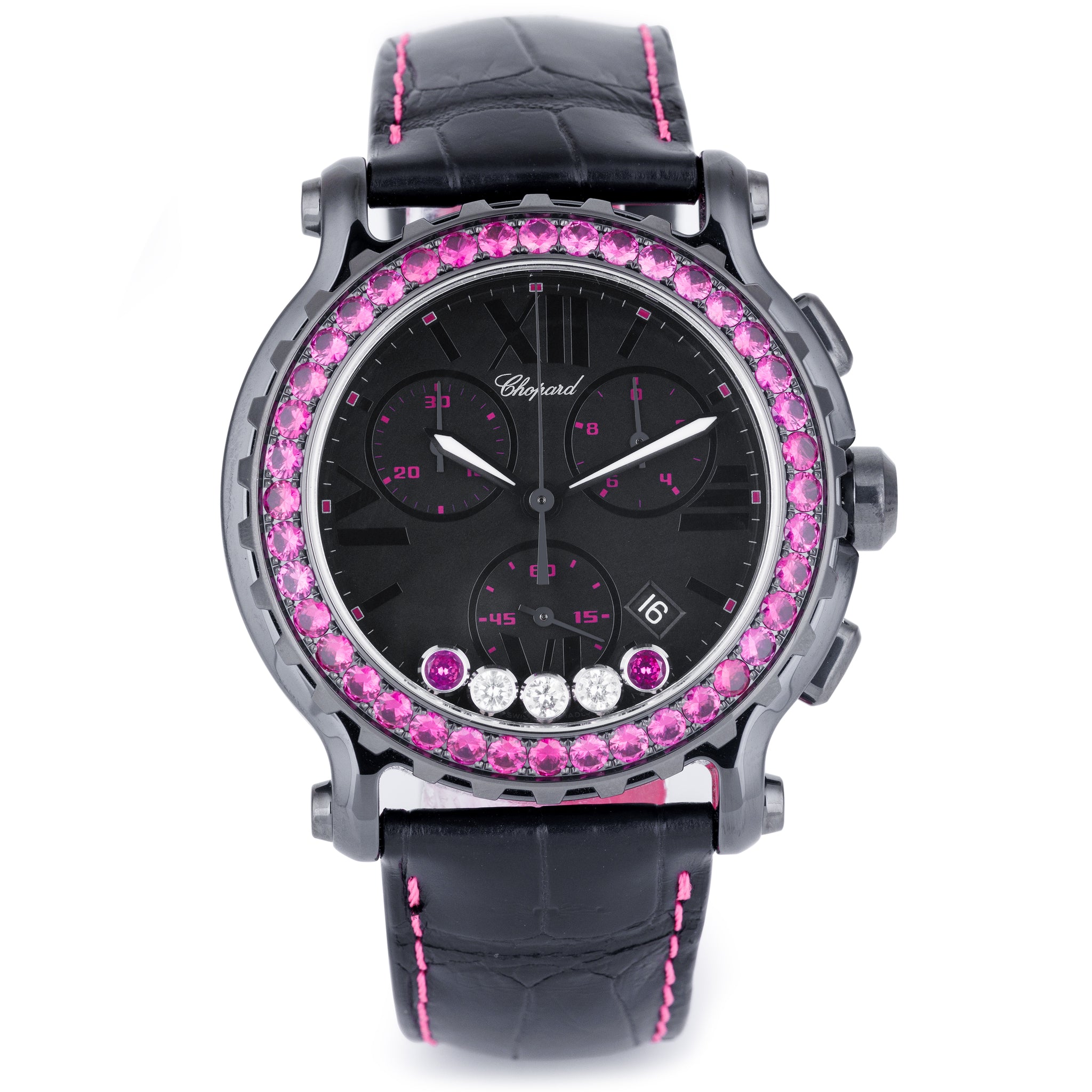 Chopard Happy Sport Chronograph | REF. 8515 | Black Ceramic | Diamonds
