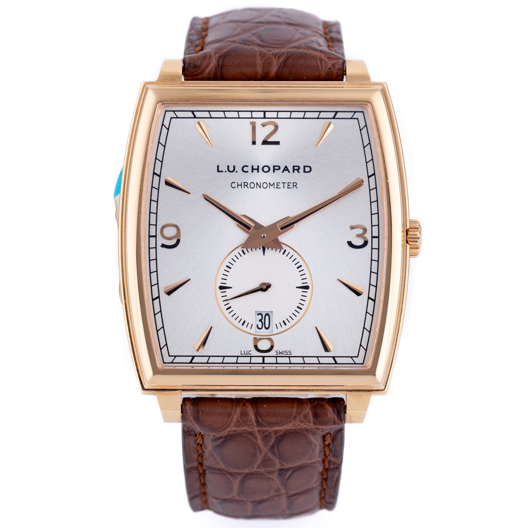Unworn L.U. Chopard Chronometer Tonneau with Date | REF. 2294 | 18k Ro