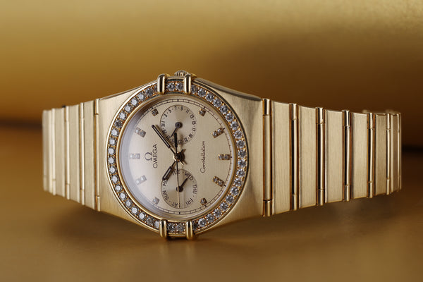 Omega Constellation Day-Date | Gold Diamond Dial & Bezel | 18k Yellow