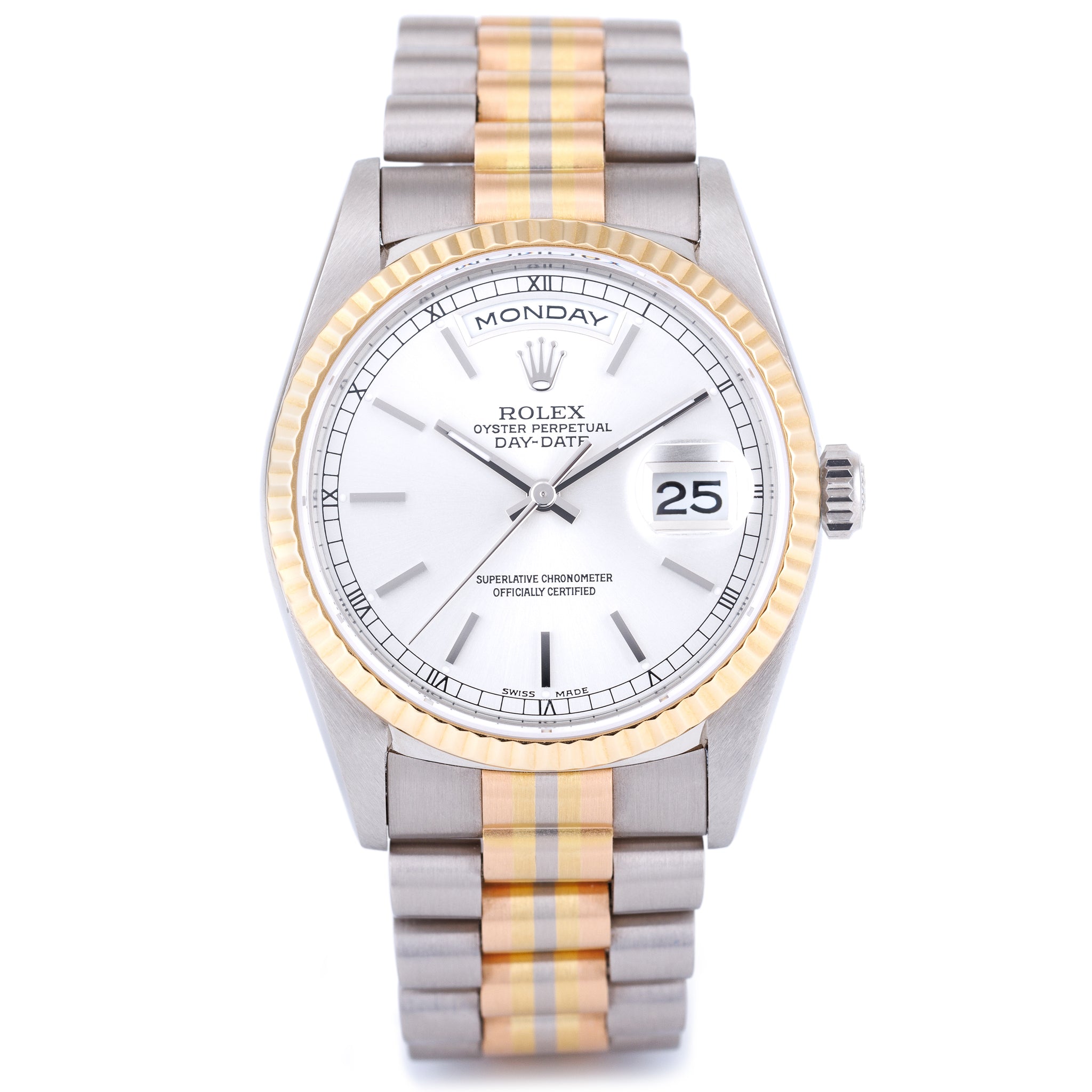 Rolex Day-Date Tridor | REF. 18239B | Silver Dial | 18k Three Colour G