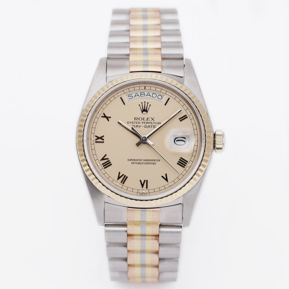 Rolex Day-Date | REF. 18039B | Golden Cream Dial | 18k Three Colour Go