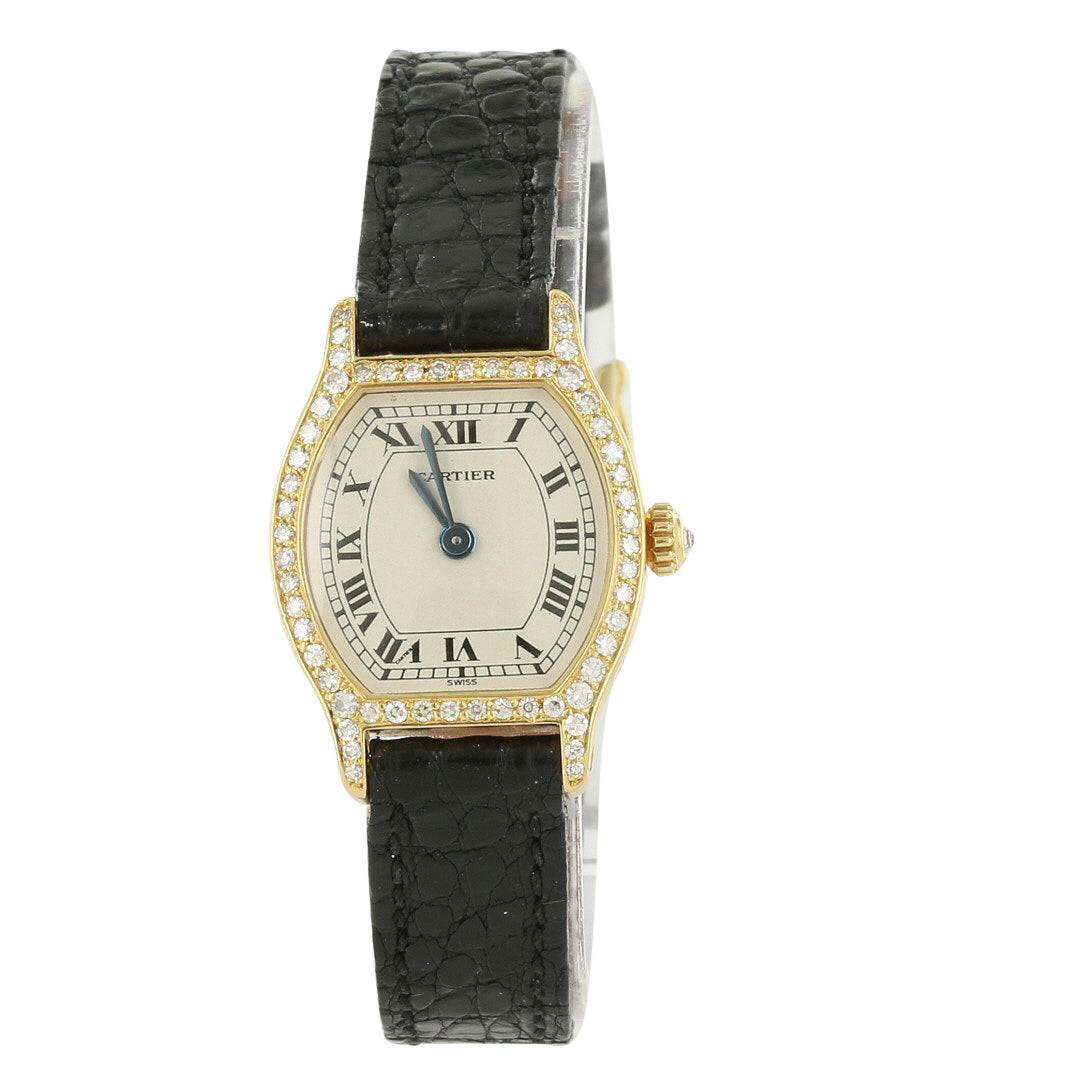 Cartier Tortue Diamond Bezel 18K Yellow Gold