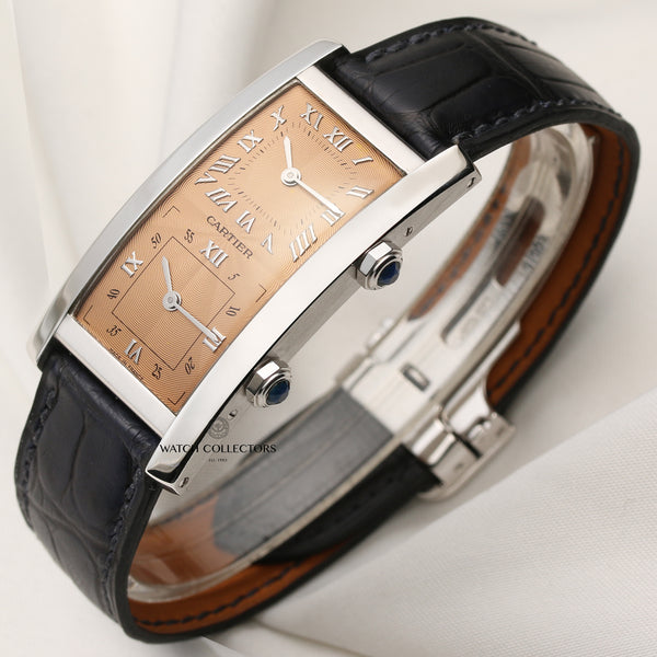 Cartier Tank Cintrée Dual Time Platinum Limited Edition 200 pieces ...