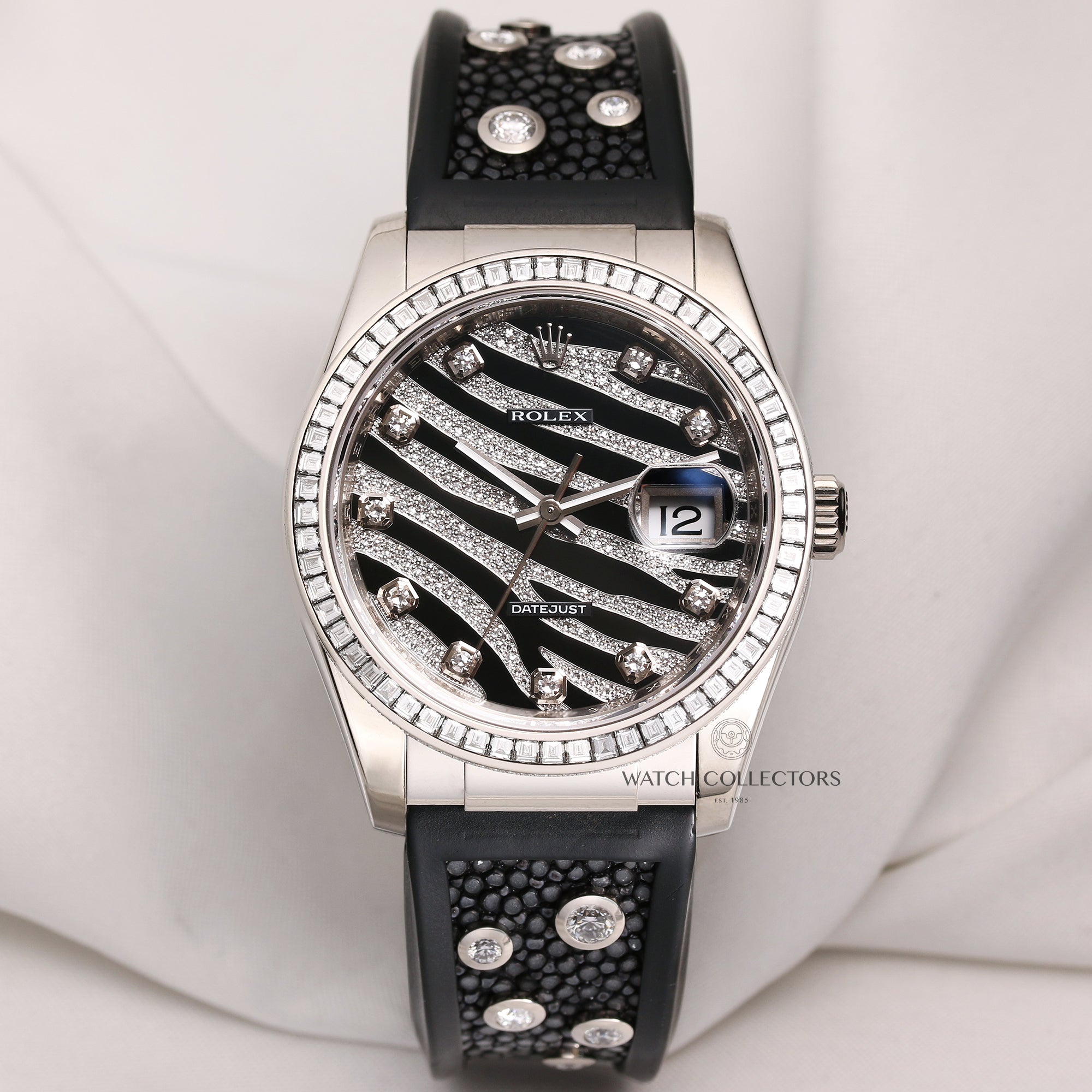 Rare Rolex DateJust 116189BBR 'Gold Royal Black' 18K White Gold