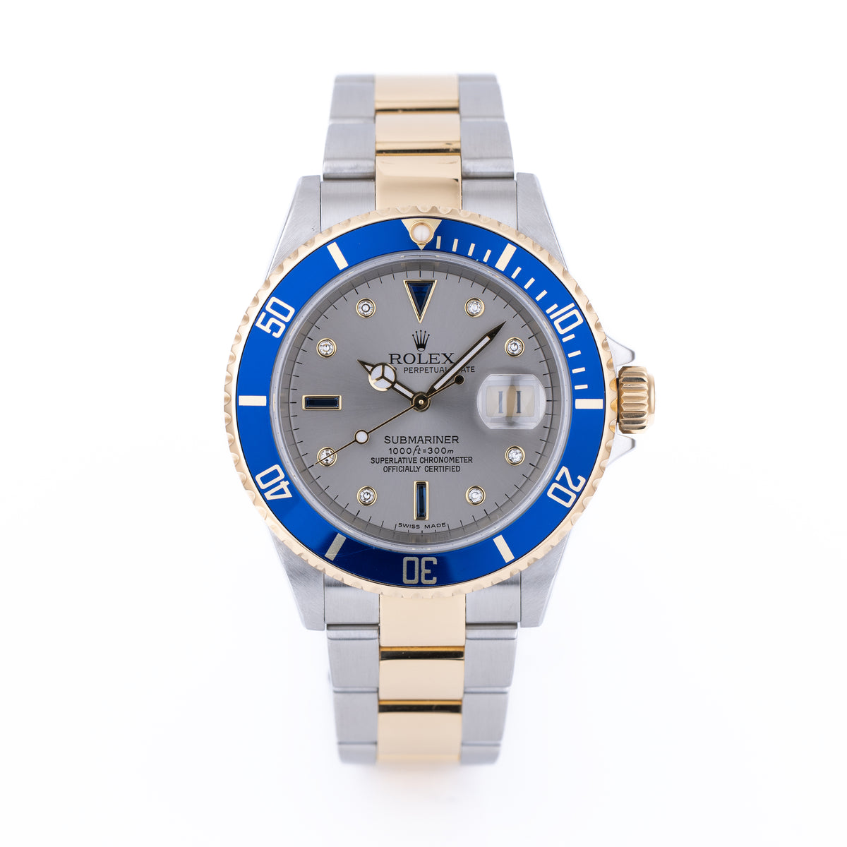 Rolex Submariner | REF. 16613 | Silver Serti Dial | Box & Papers | 200